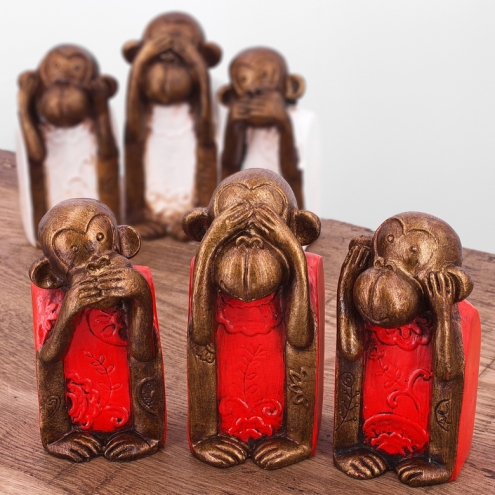 Mini figurines singe de la sagesse - Décoration Animaux | Containers du ...